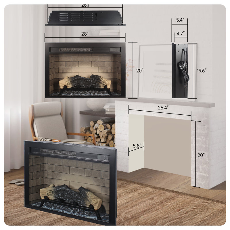 Symple Stuff Electric Fireplace Insert | Wayfair