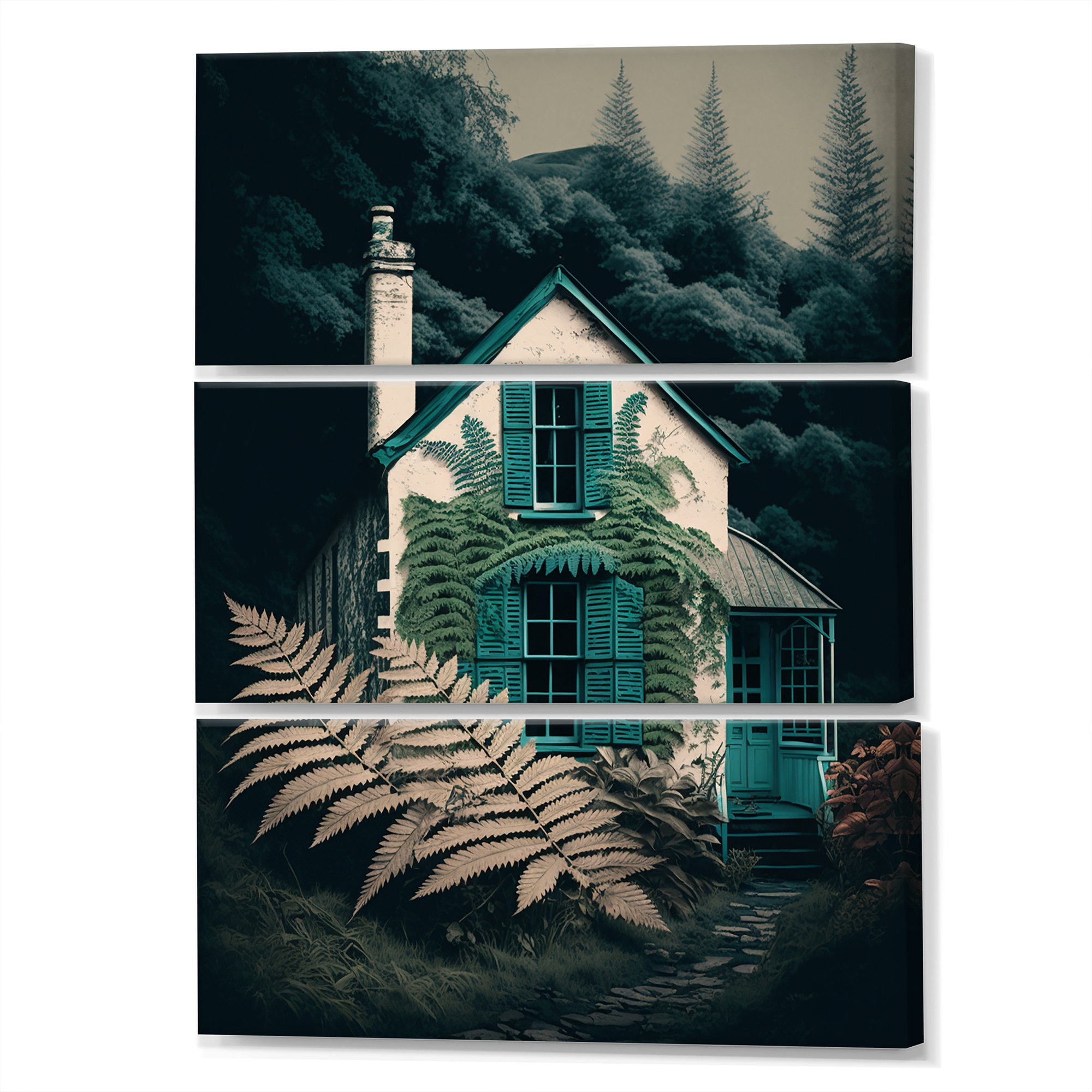 Millwood Pines Ferns At The Cottage On Canvas 3 Pieces Print | Wayfair