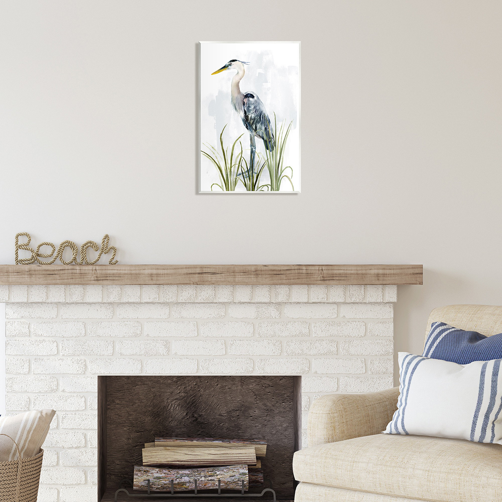 Stupell Industries Shore Bird Looking Left Wall Plaque Art by Carson ...