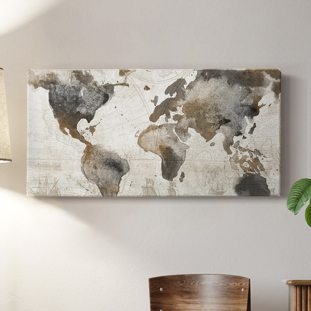 Astoria Grand Antique Map- Gallery Wrapped Canvas -Ready to Hang | Wayfair