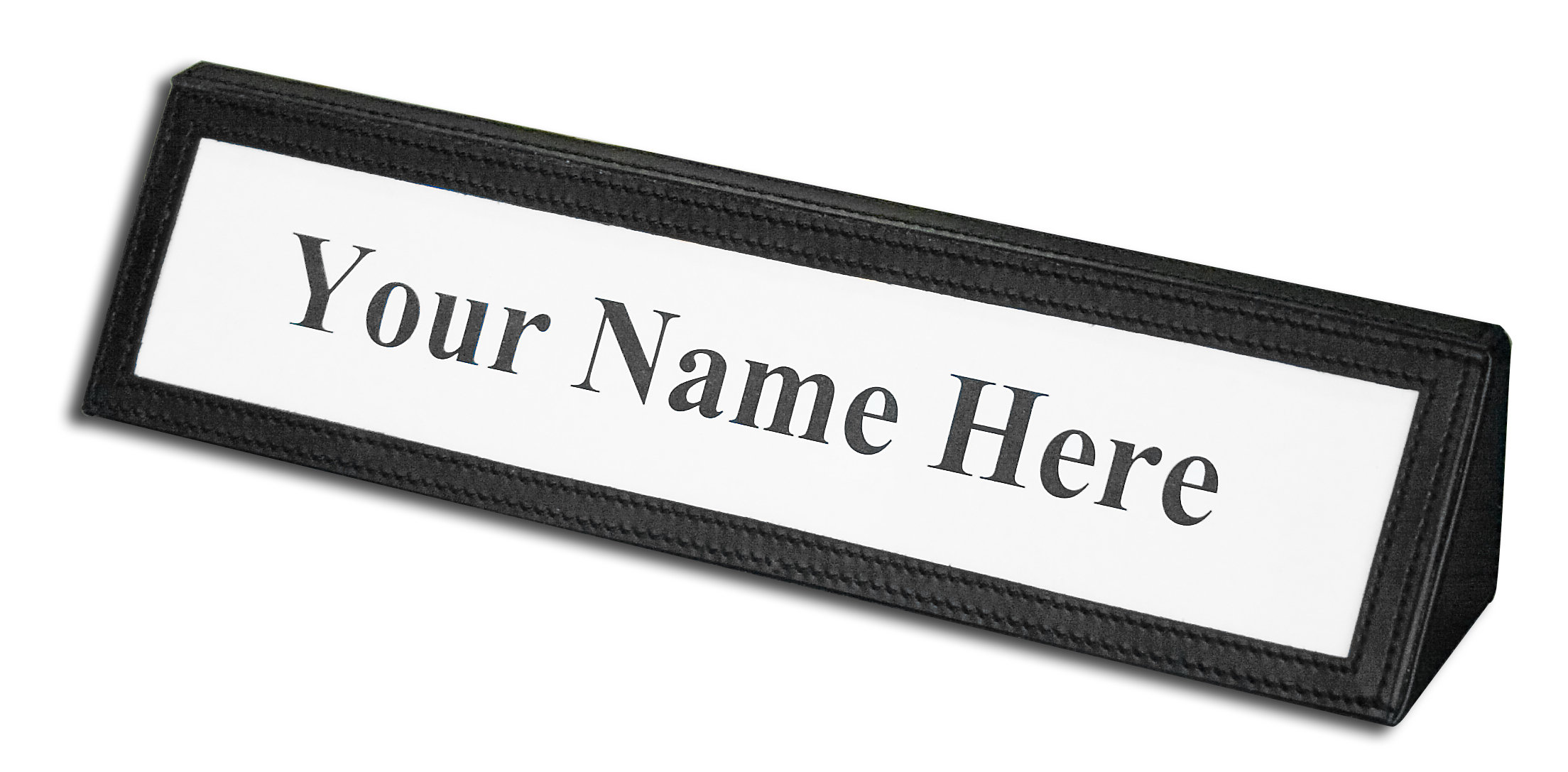 Dacasso 1000 Series Classic Leather Changeable Name Plate in Black ...