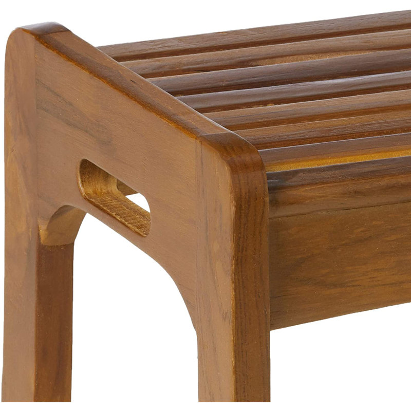 Rebrilliant Iyanna Teak Step Stool & Reviews | Wayfair