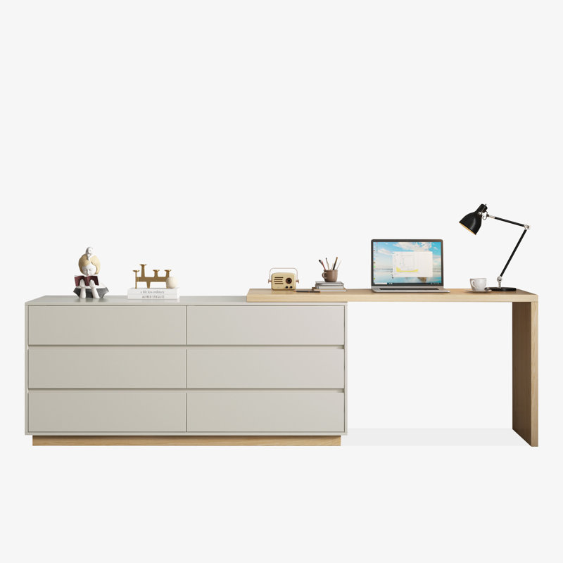 Hokku Designs Jahcari 51.1 W Reversible Industrial Wood Executive ...