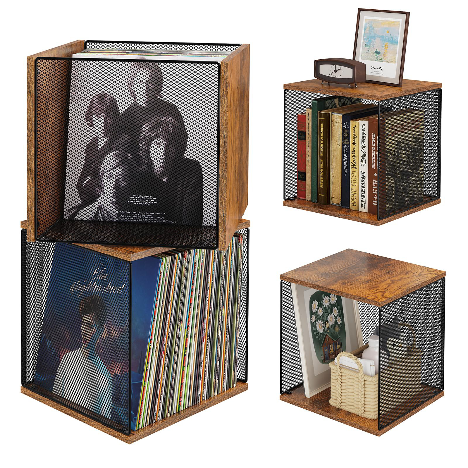 17 Stories 2 Cubes Of Record Holder Shelf Vinyl Record Storage ...