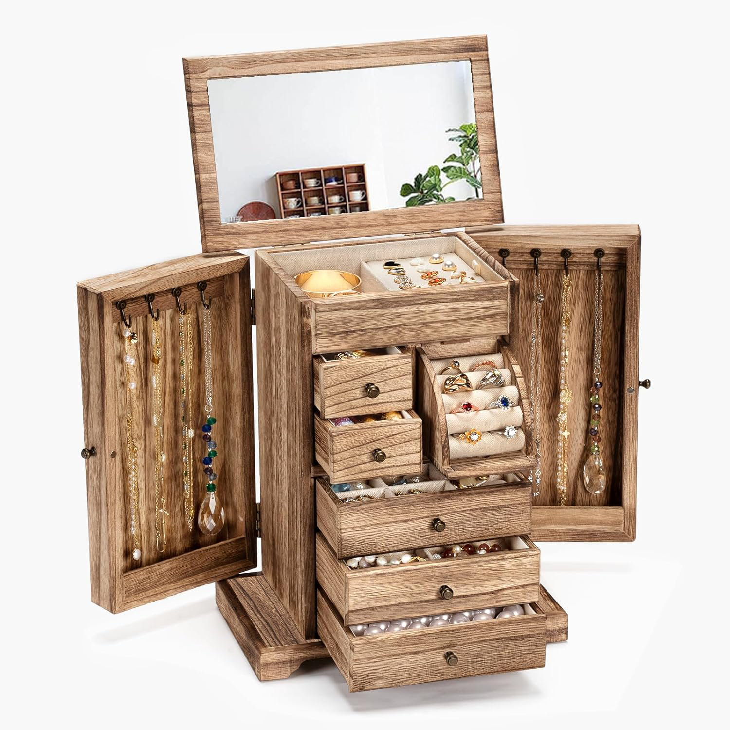 Loon Peak® Jewelry Box, Rustic Wooden Jewelry Boxes & Organizers With ...