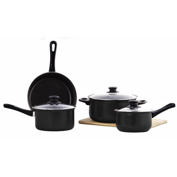 Universal Housewares 7 - Piece Non-Stick Carbon Steel Cookware Set ...