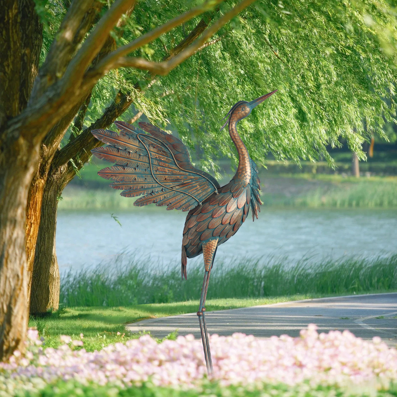 Highland Dunes Analiesa Bird Animals Weather Resistant Metal Garden ...