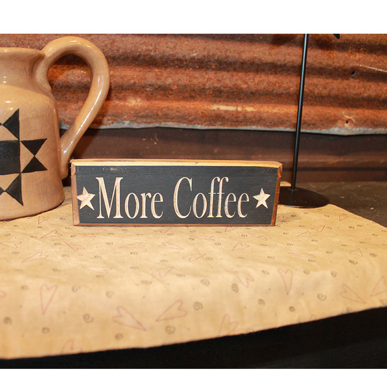 August Grove® Ragland More Coffee Letter Block & Reviews | Wayfair