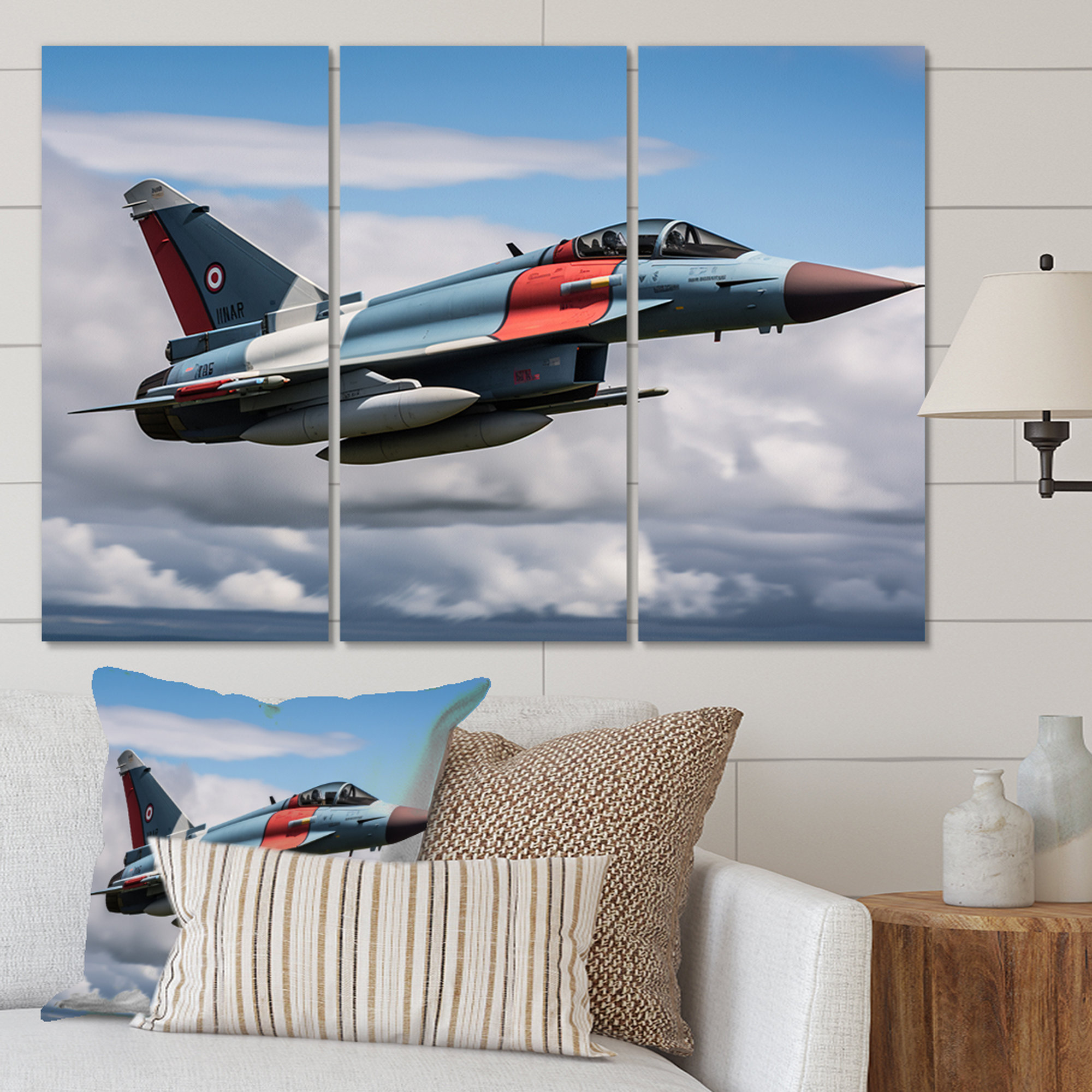 DesignArt " Military Fighter Jet II " 3 - Pieces | Wayfair