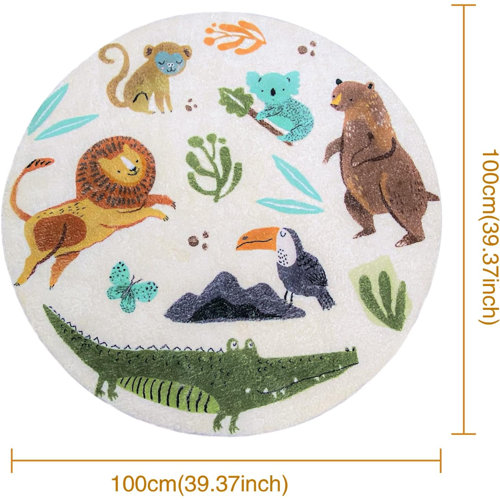 Indigo Safari Maltby Round Polyester Rug | Wayfair