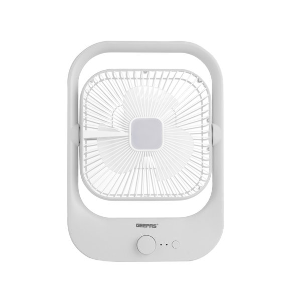 GEEPAS Desk Fan Silent, 3 Speeds USB Fan 1200mAh Rechargeable Battery ...
