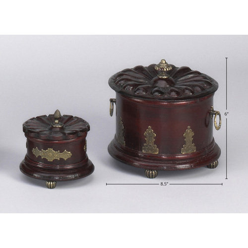 AA Importing 2-Piece Round Decorative Box Set & Reviews | Wayfair