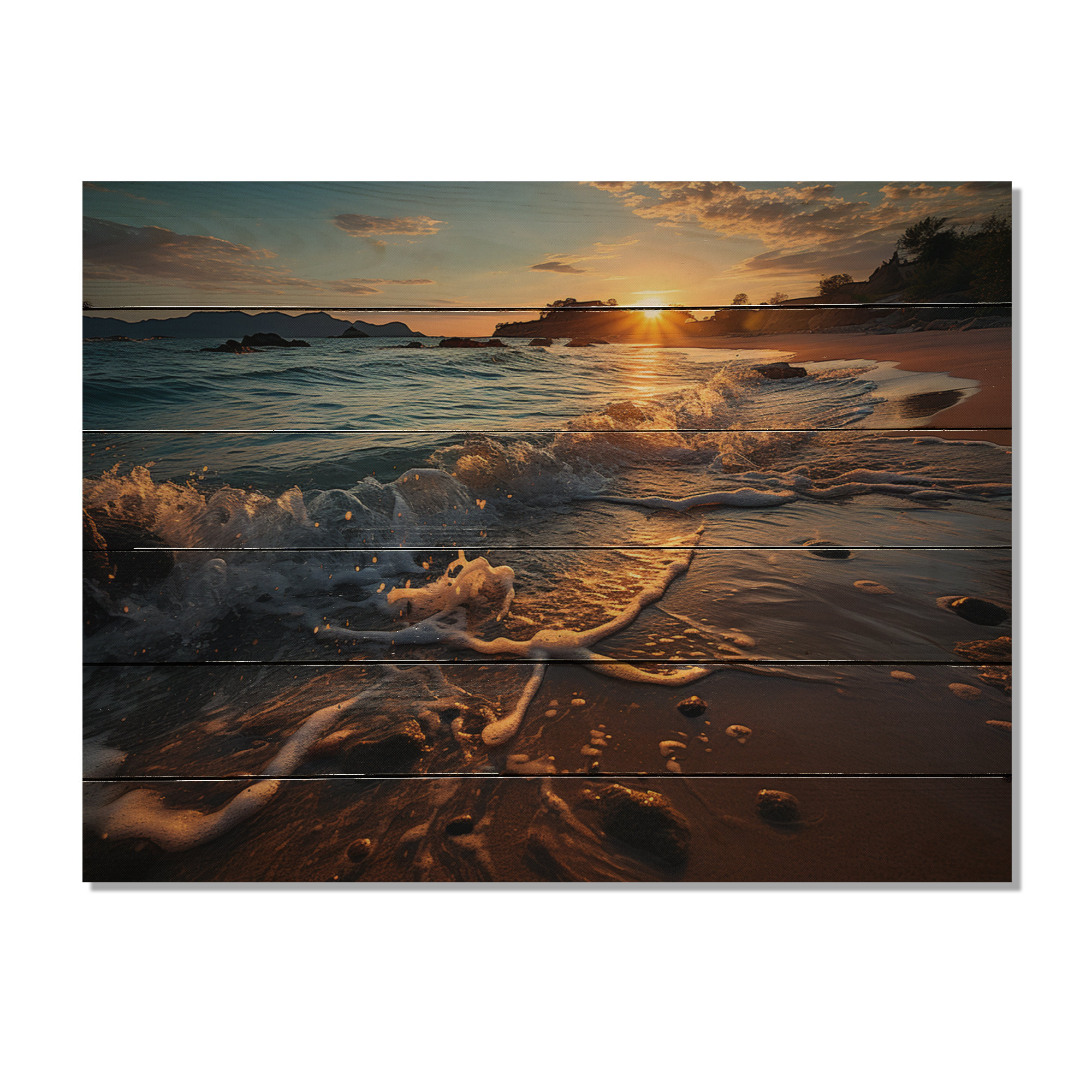 Dovecove Nunberg Nunberg Beach Photo Sunset Serenade V On Wood Print ...