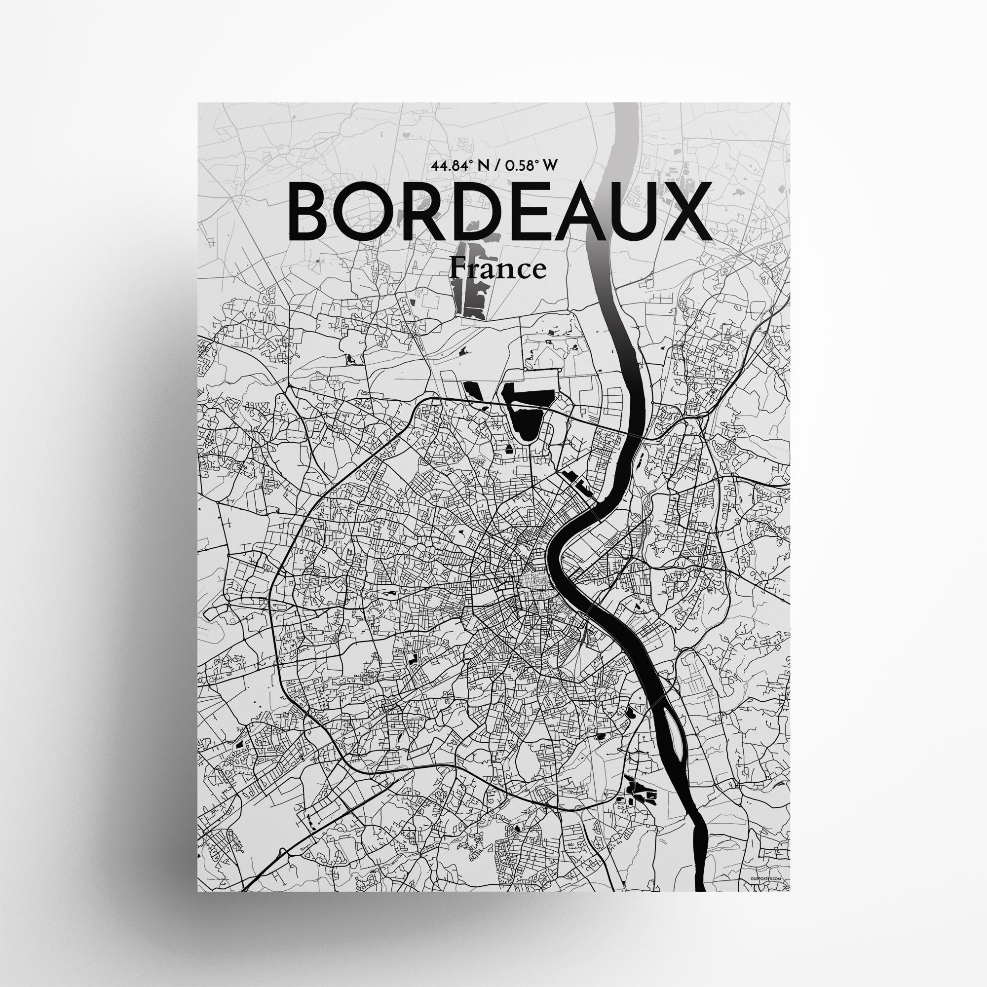 17 Stories Bordeaux City Map Graphic Art In Ink - Wayfair Canada