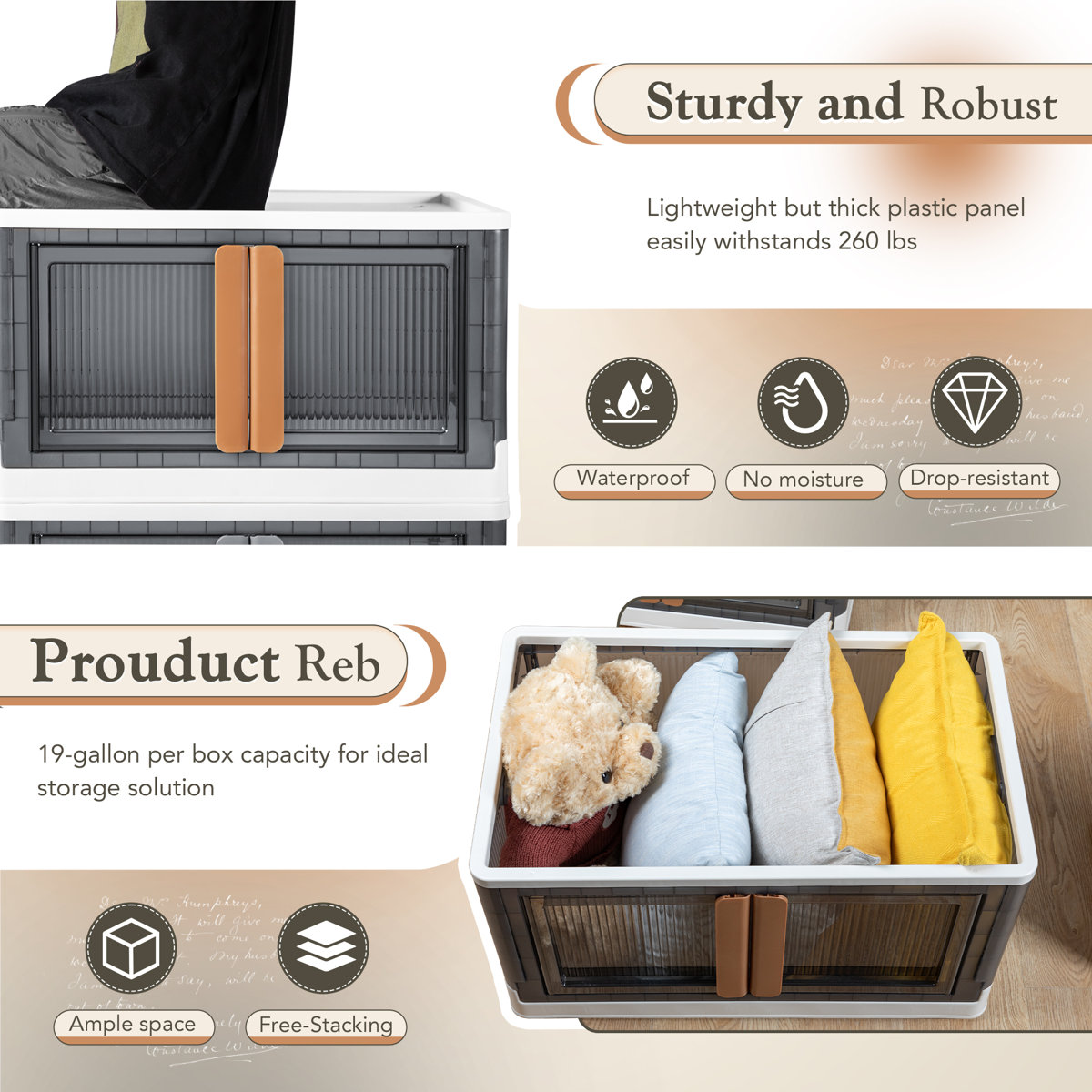 The Twillery Co.® Foldable Plastic Home Storage Bins with Wheel ...