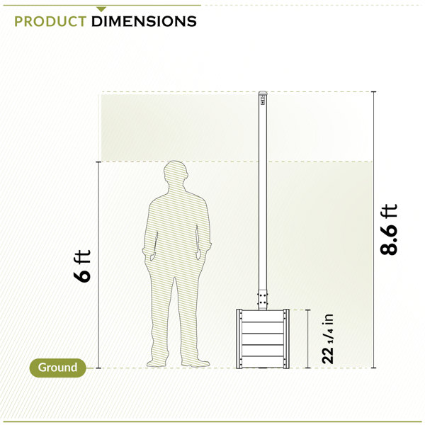 Zippity Outdoor Products 8.5ft H (1 Post W/ Planter) Freestanding ...