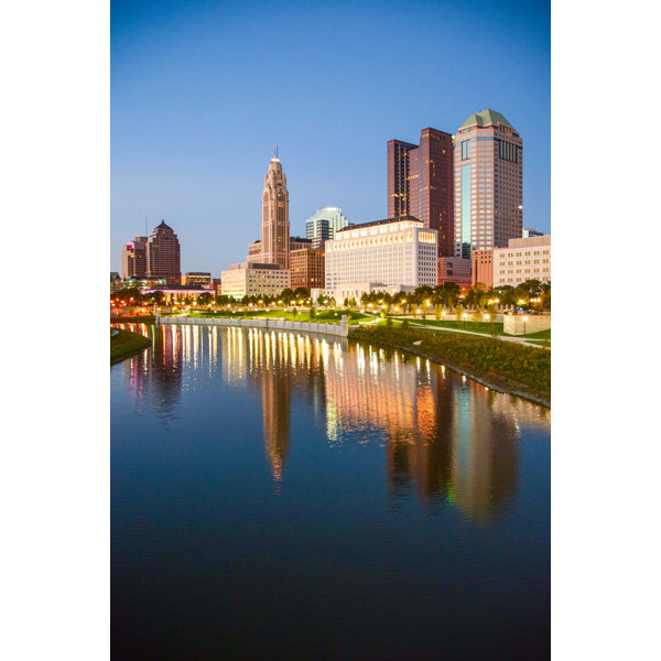 Ebern Designs Sunset over Columbus, Ohio by Tracerouda - Wrapped Canvas ...