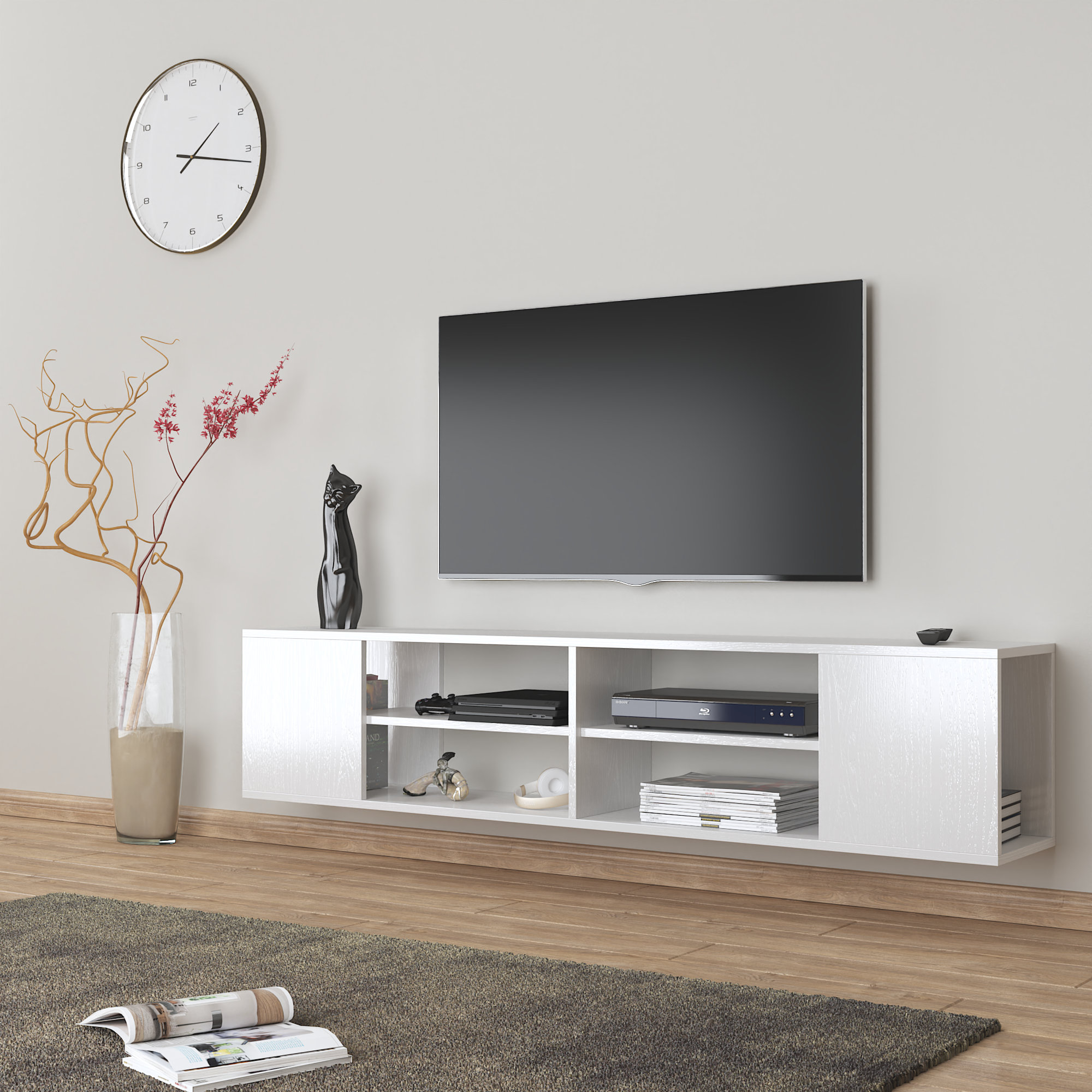Hokku Designs Meuble télé flottant moderne Rosita et avis - Wayfair Canada