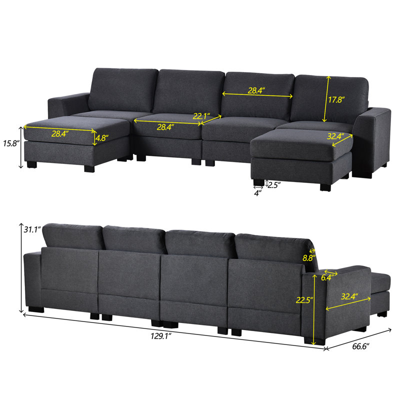 Latitude Run® 6 - Piece Upholstered Sectional | Wayfair