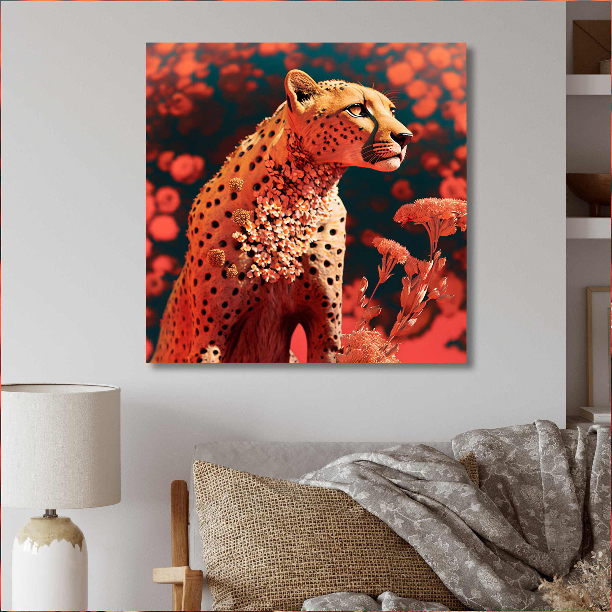 House of Hampton Pink Floral Cheetah - Print - Wayfair Canada