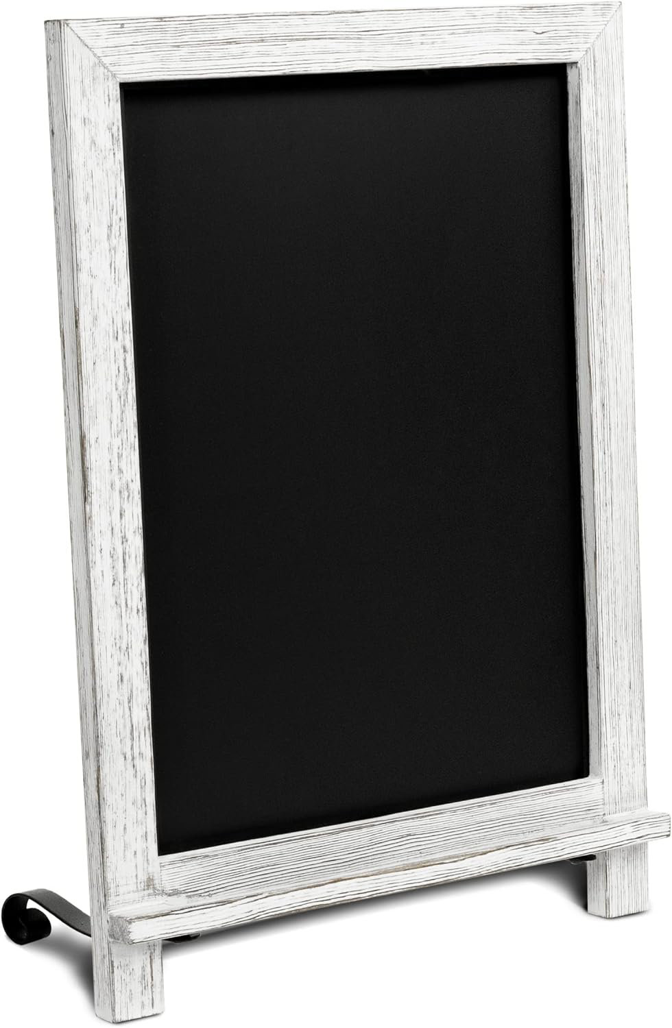 Rosalind Wheeler Rustic Whitewash Tabletop Chalkboard Sign/Hanging ...