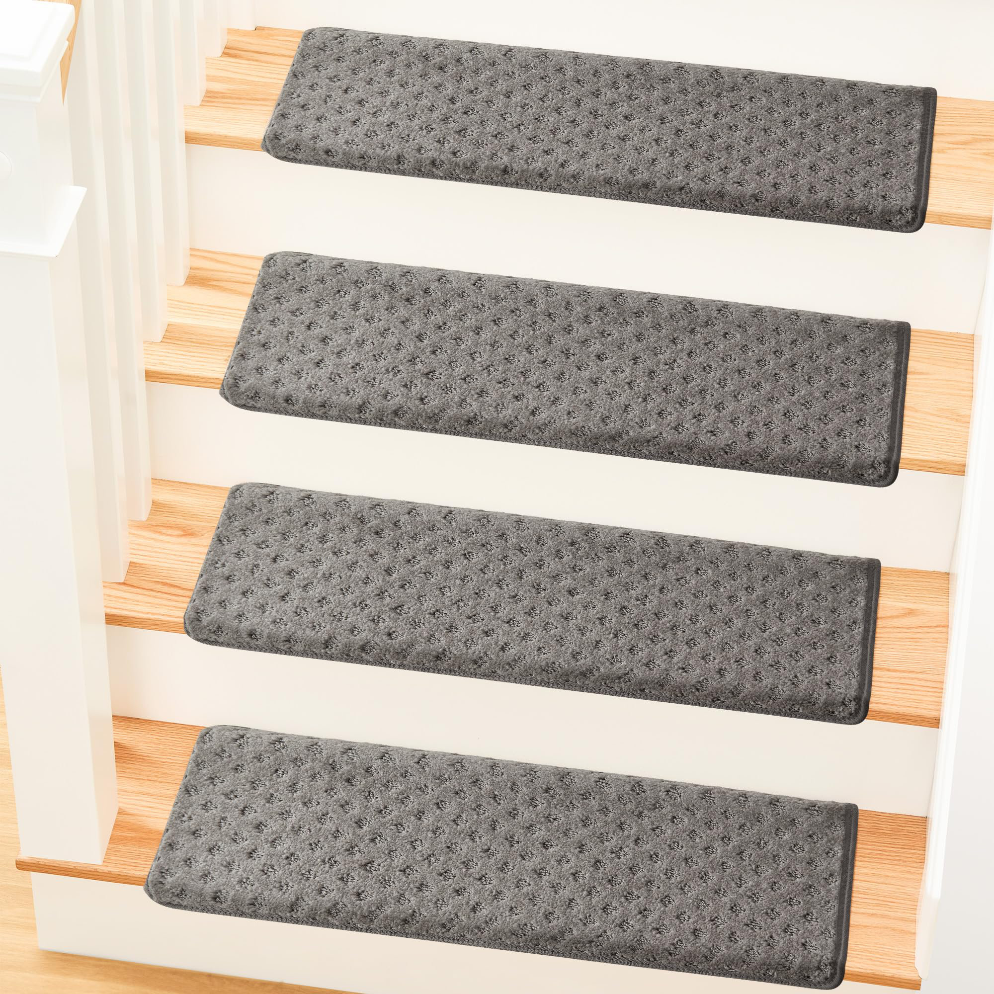 Hokku Designs 9.5" X 30" Rounded Corner Non-Slip Stair Treads 14 Pack ...