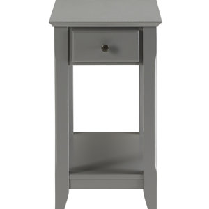 Latitude Run® Grey Accent Table Featuring Open Bottom Shelf ...