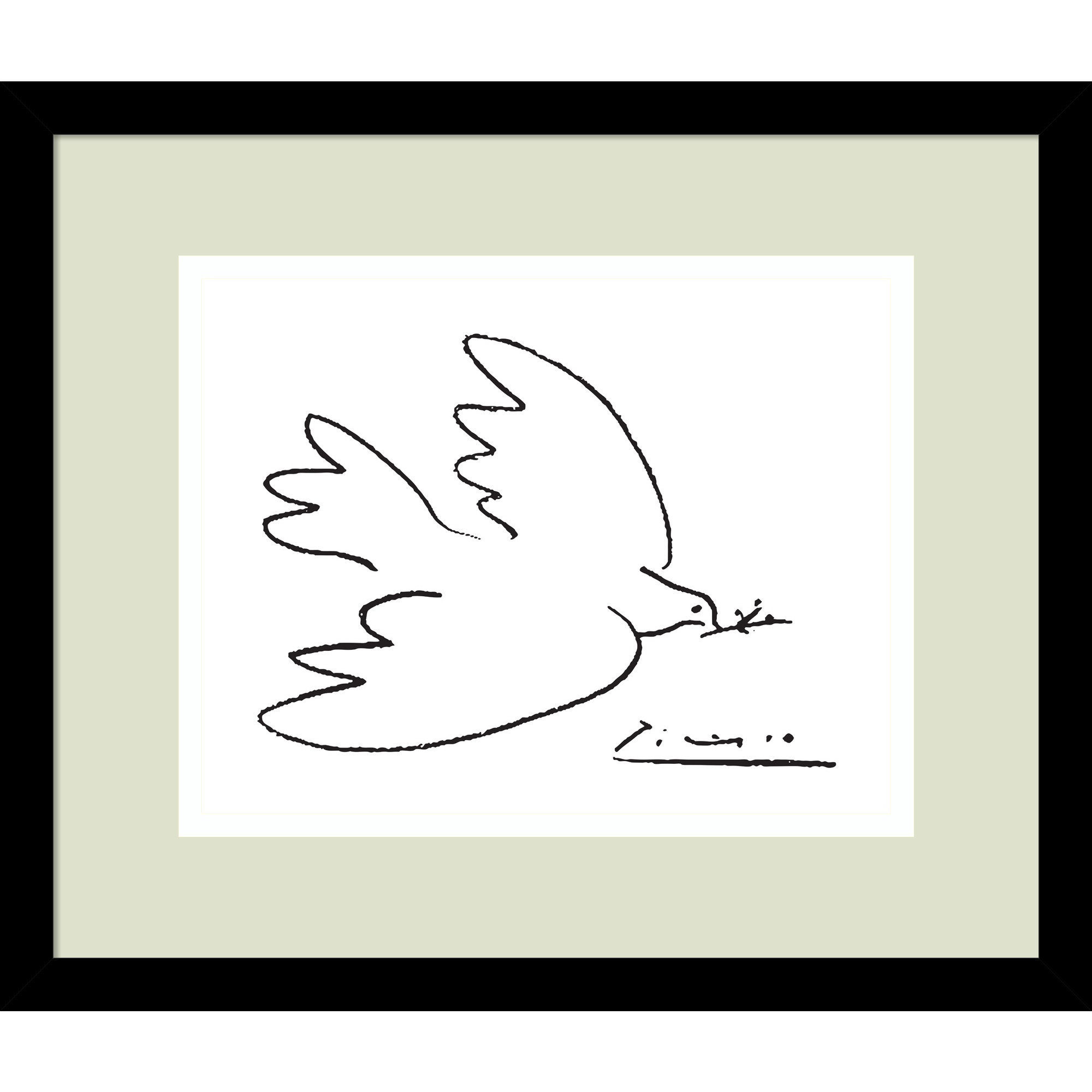 Vault W Artwork Dove of Peace by Pablo Picasso - Picture Frame Print on ...