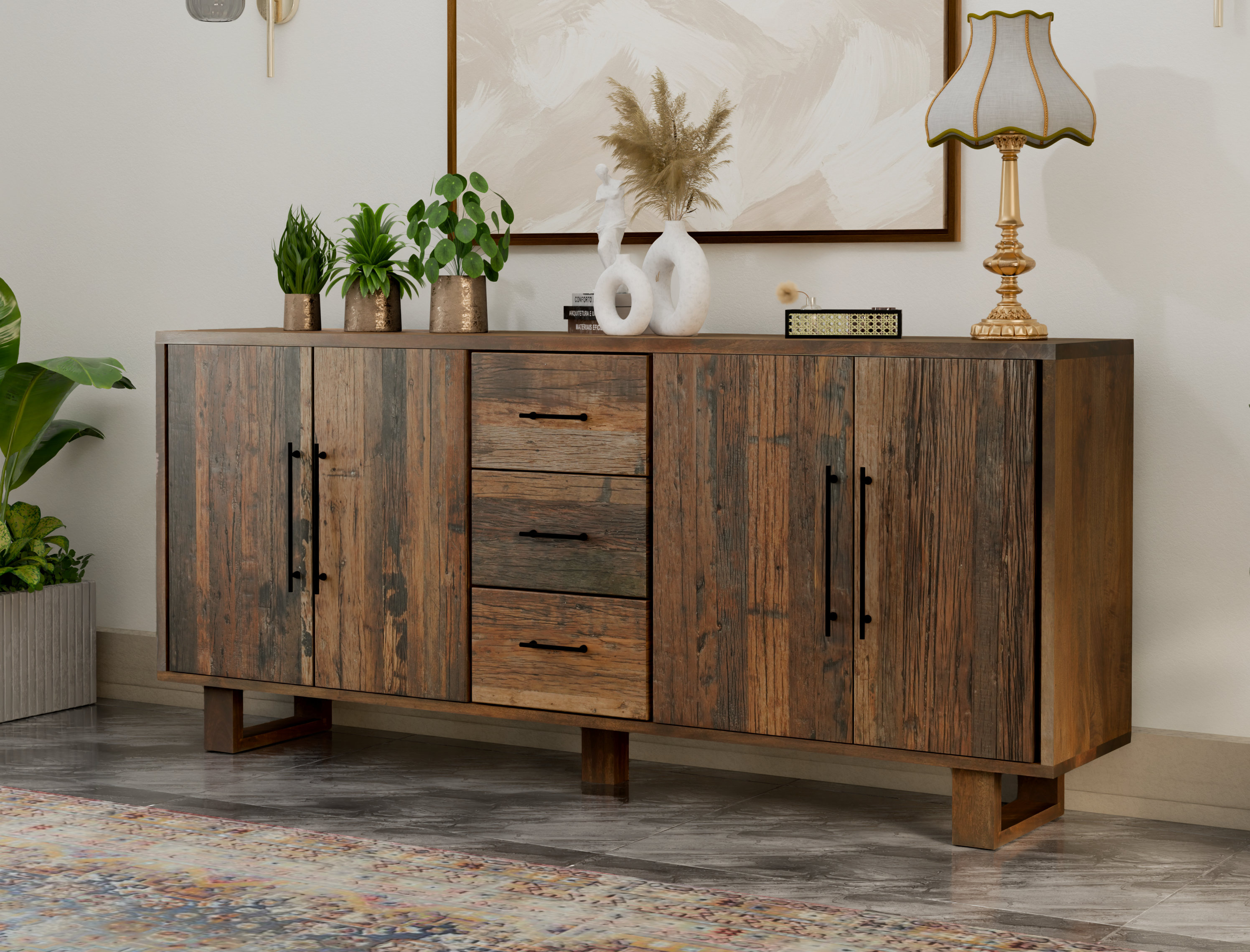 Loon Peak® Durias 83'' Solid Wood Sideboard | Wayfair