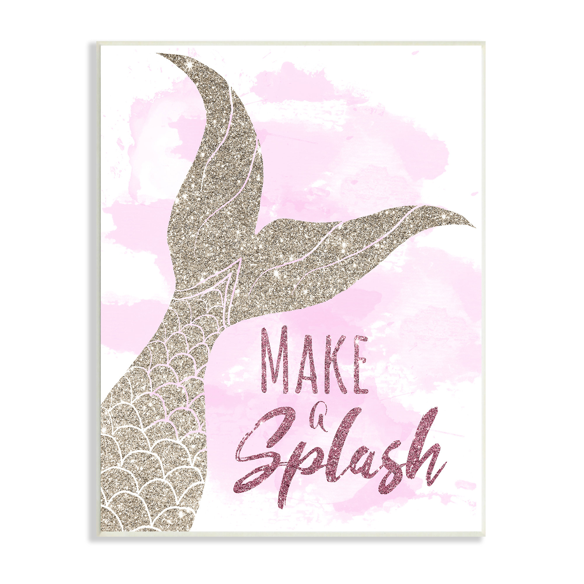 Stupell Industries Make a Splash Sentiment Glam Mermaid Fin by Daniela ...