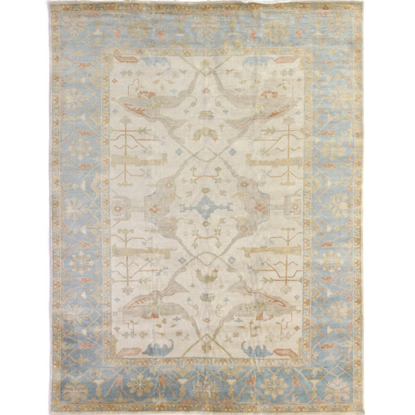 Exquisite Rugs Antique Weave Oushak Hand-Knotted Wool Oriental Area Rug ...
