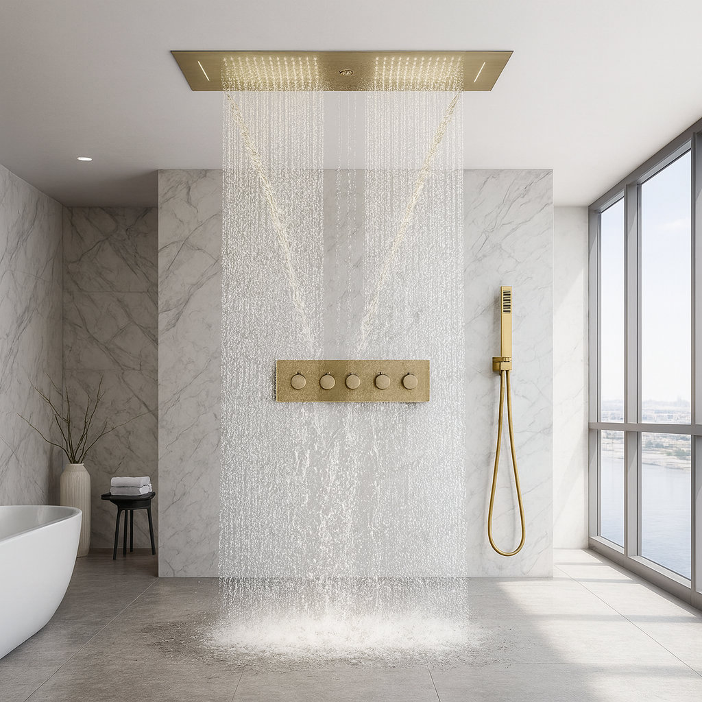FontanaShowers Fidenza 20 14 LED Matte Black Recessed Ceiling Rainfall ...