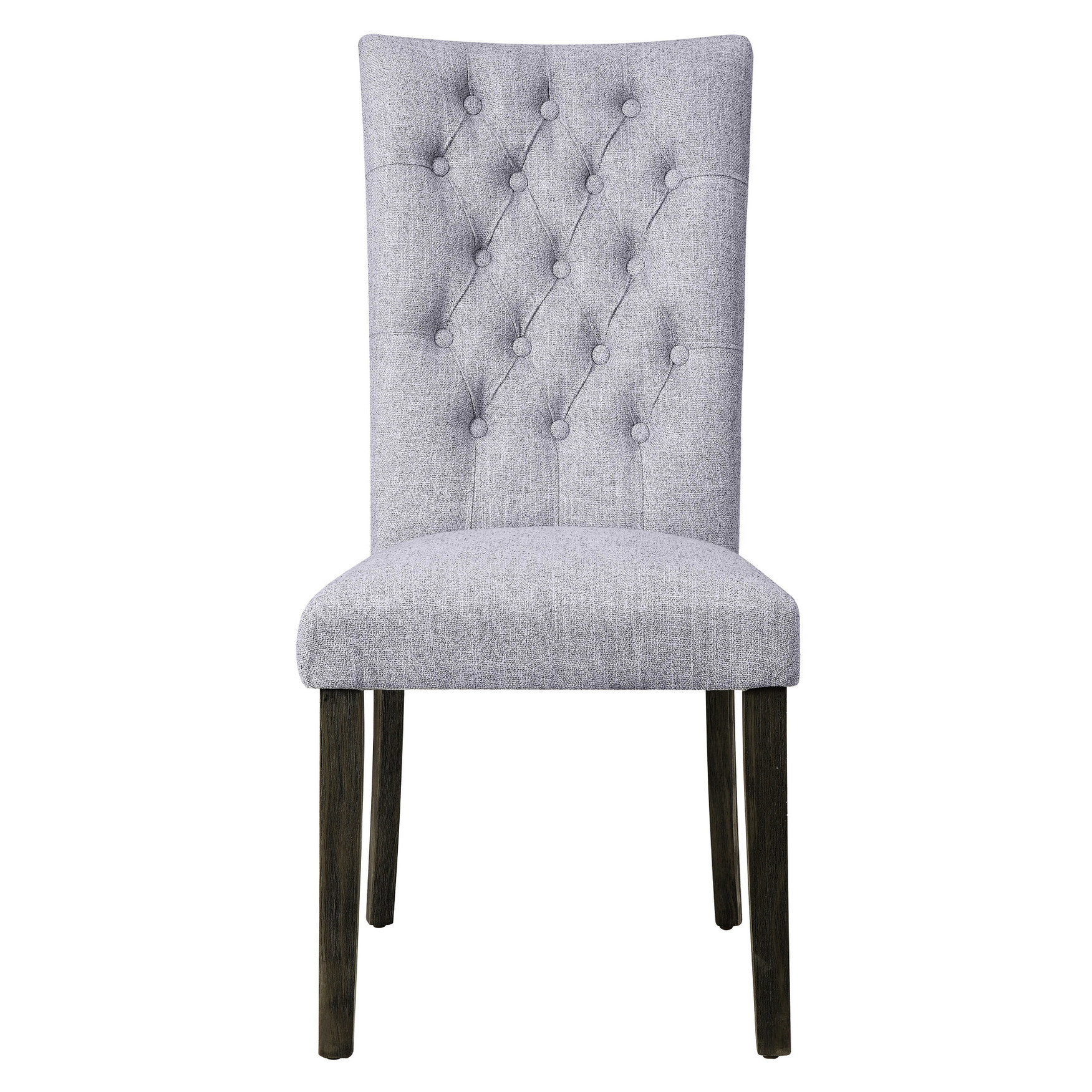 Wildon Home® 2pcs Grey Linen Chair For Dining - Back, Wooden Legs Room ...