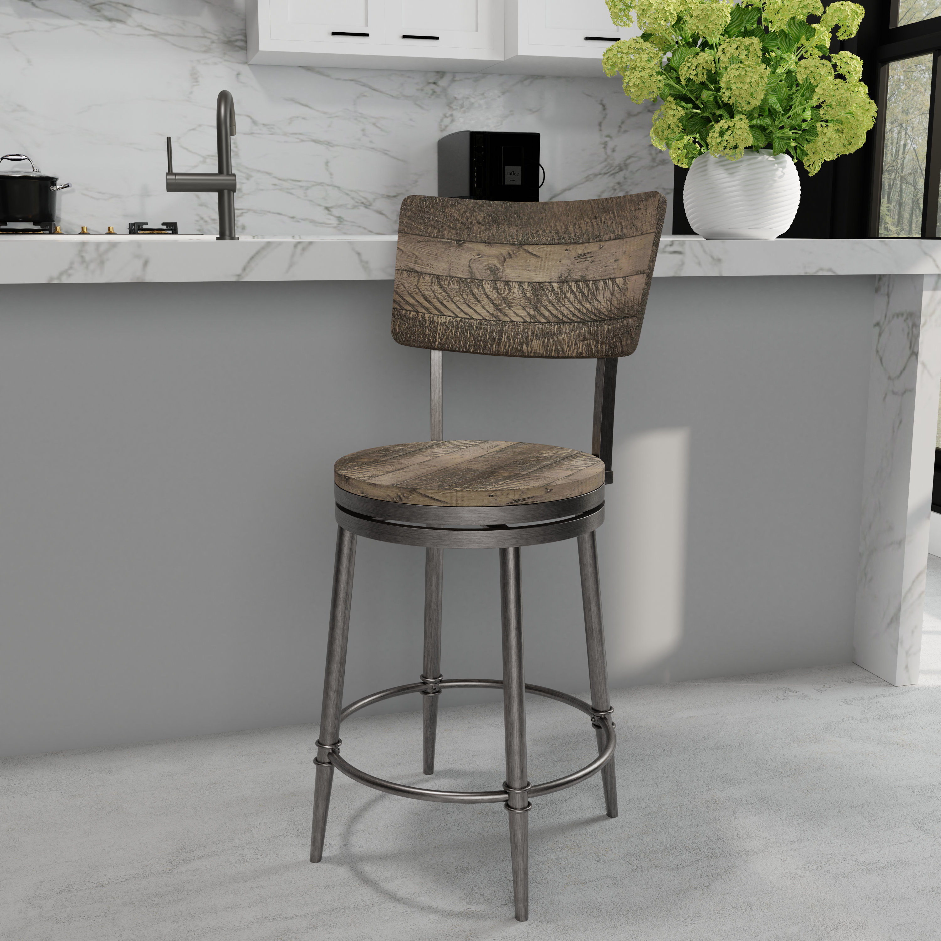 The Twillery Co.® Birdsall Swivel Counter Stool, Bar Stool & Reviews ...