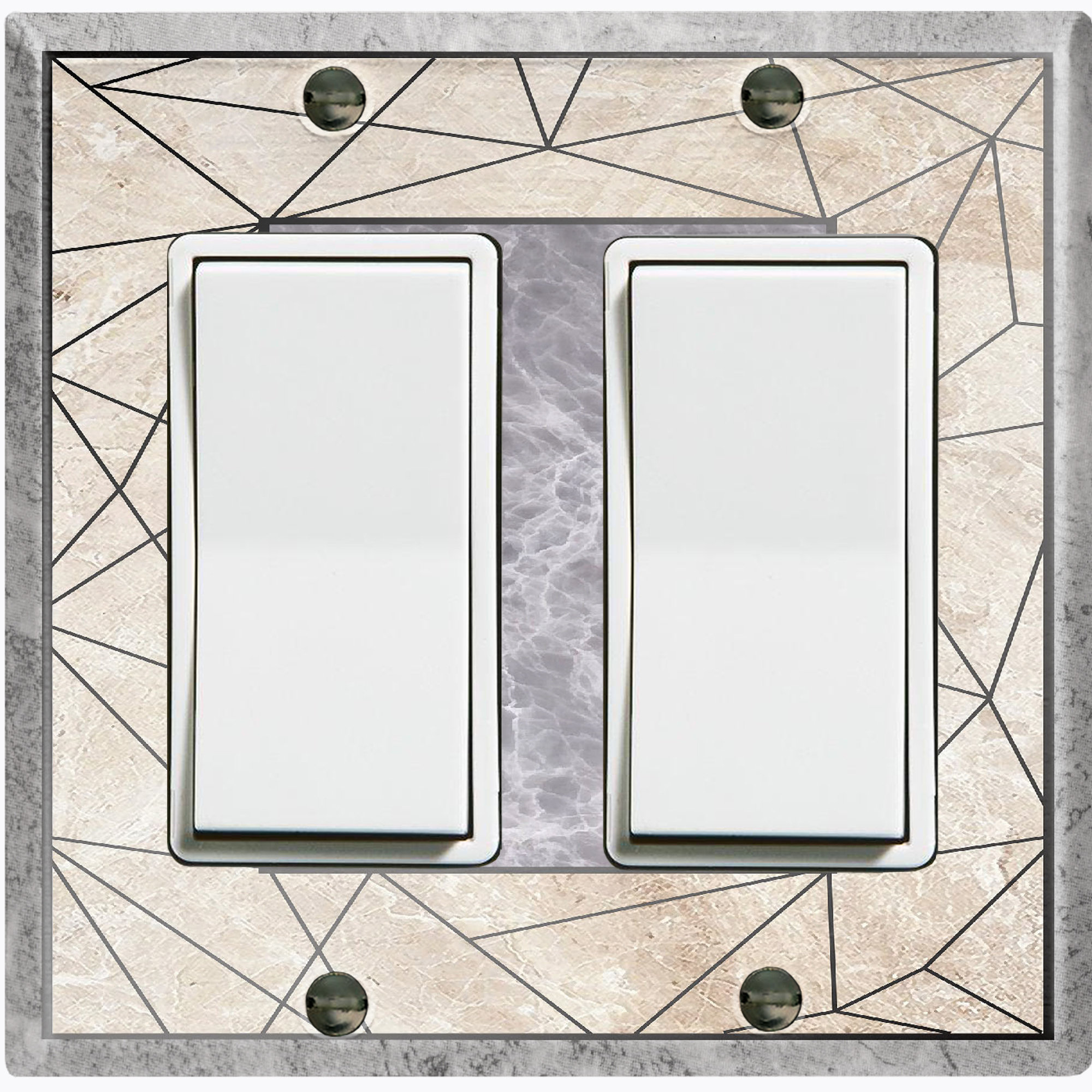 WorldAcc Geometric Abstract Shapes Gray Nature Themed 2 - Gang Toggle ...