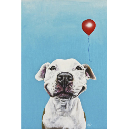 Trinx " Party Dog V " by Victoria Coleman Painting Print | Wayfair