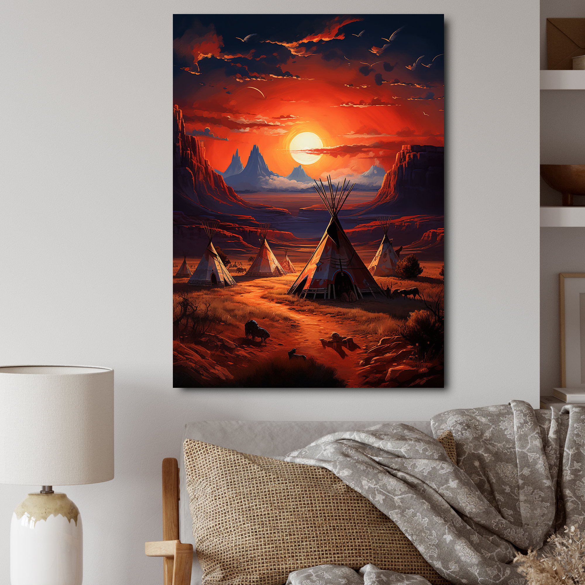 Dakota Fields Red Native Tipi Ancient Pathways II - Print | Wayfair