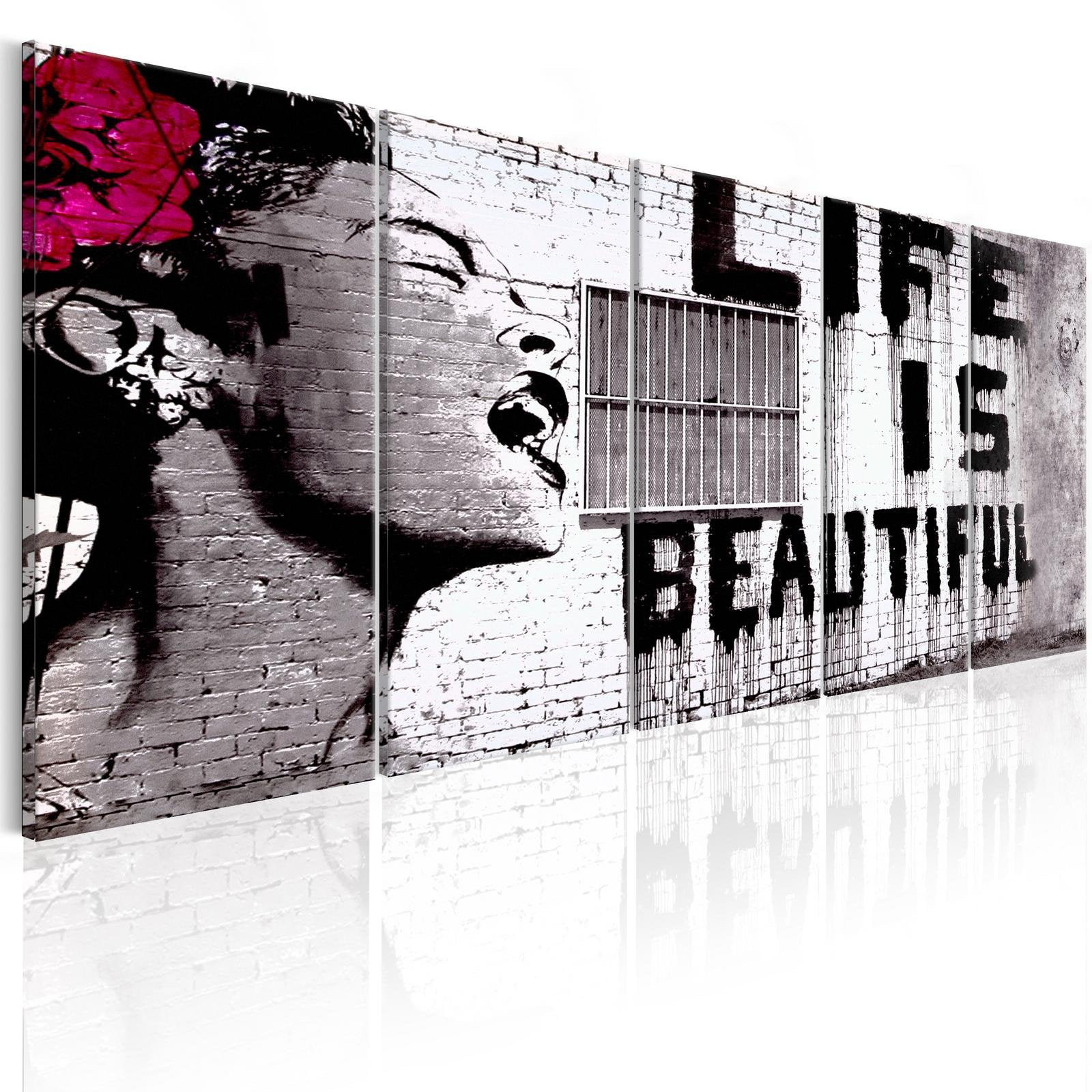 Latitude Run® Kodjo Banksy Life Is Beautiful On Canvas Print | Wayfair