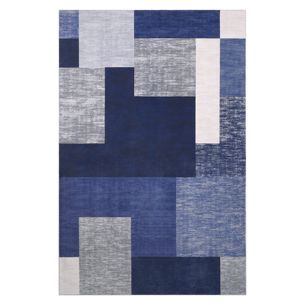 Wrought Studio Plaid Area Rugs for Living Room Anti-Slip Backing Area ...