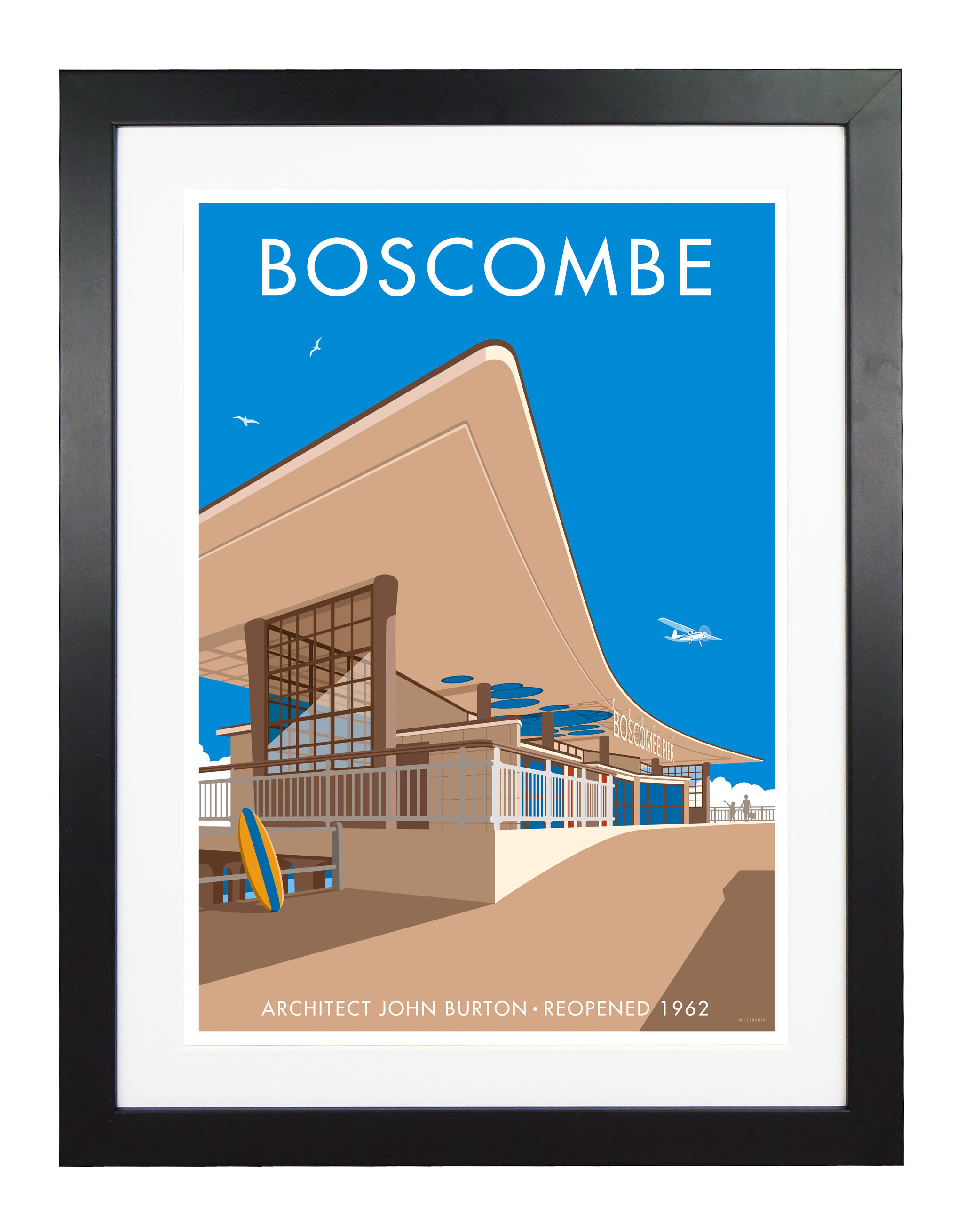 George Oliver Boscombe Pier by Stephen Millership - Graphic Art Print ...