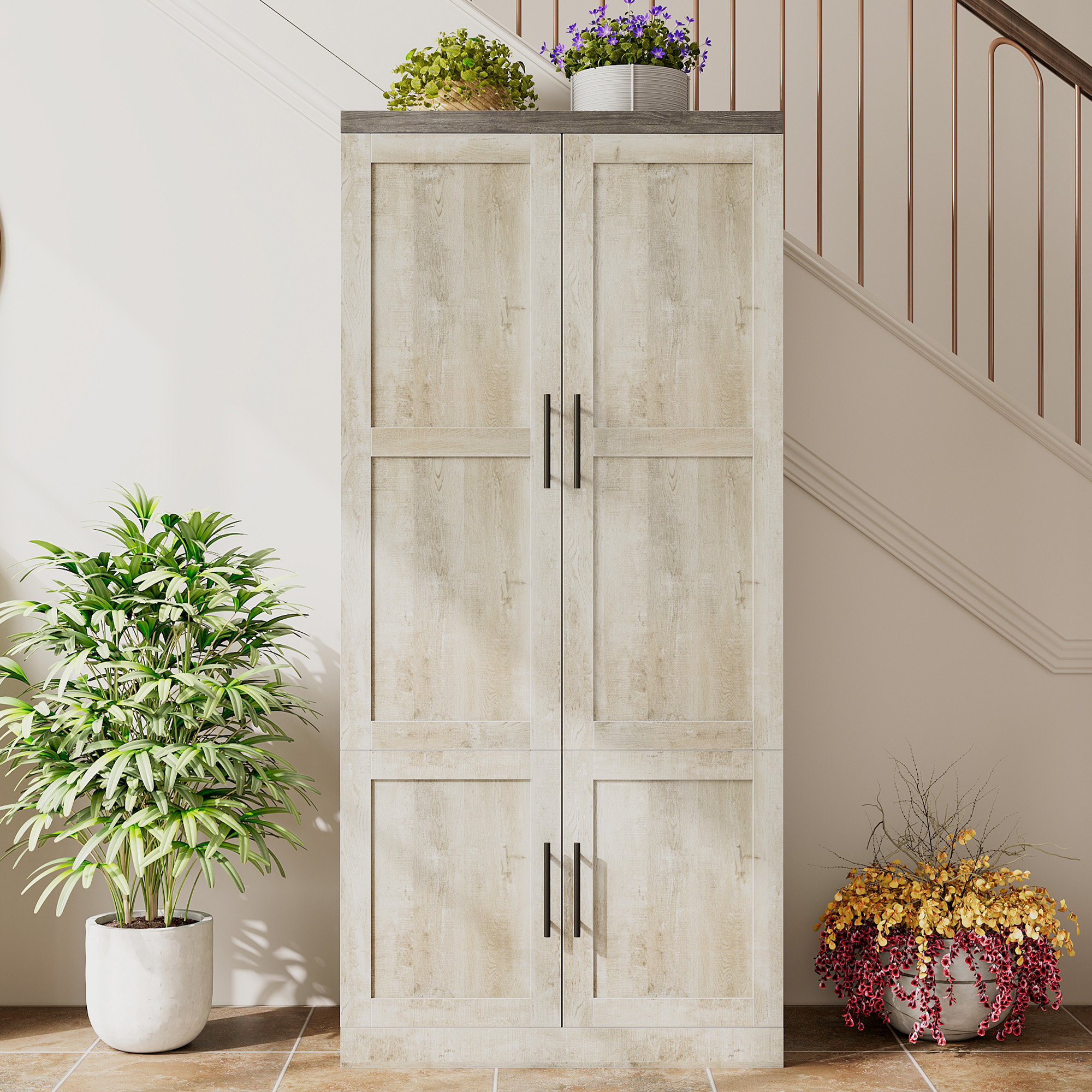 August Grove® Large Wardrobe Close With Hanging Rod And 2 Doors ...