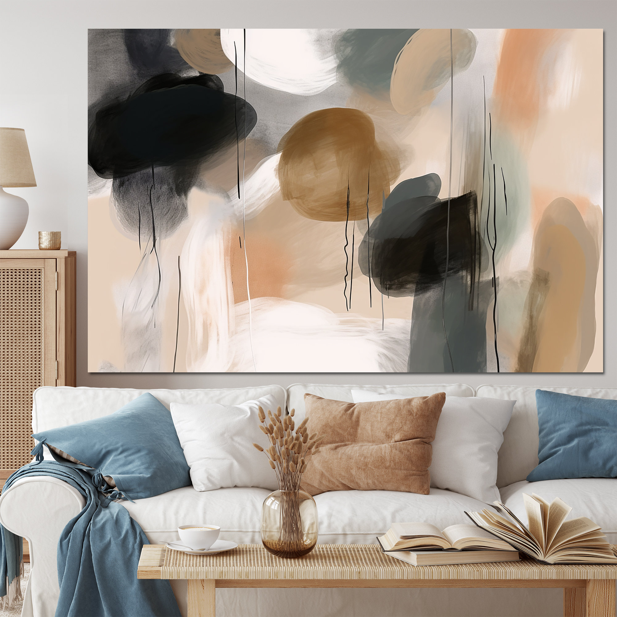 Ivy Bronx Painting Of Abstract Shapes III - Abstract Wall Art Living ...