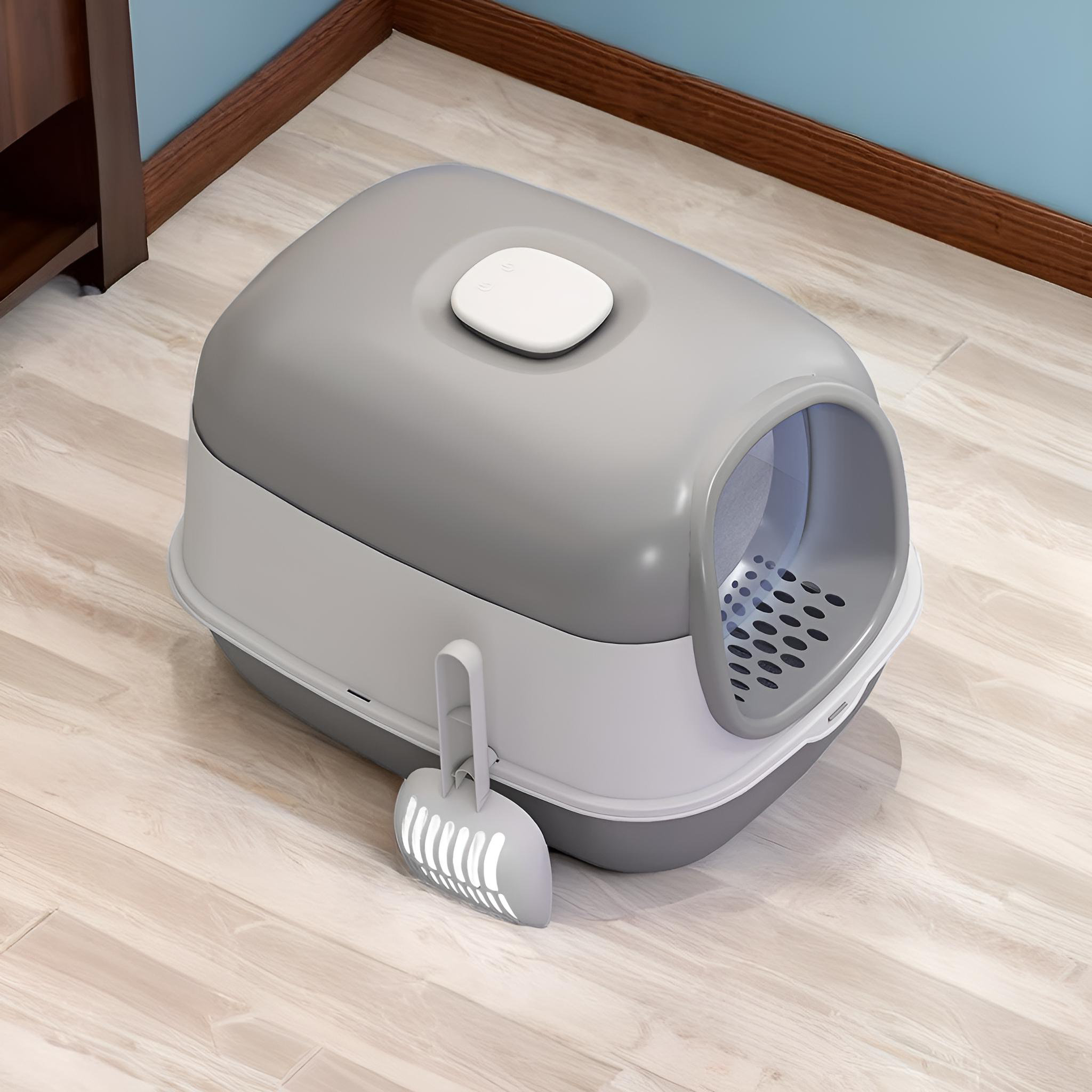 Tucker Murphy Pet™ Cat Litter Basin, Fully Enclosed, Extra Large Cat ...