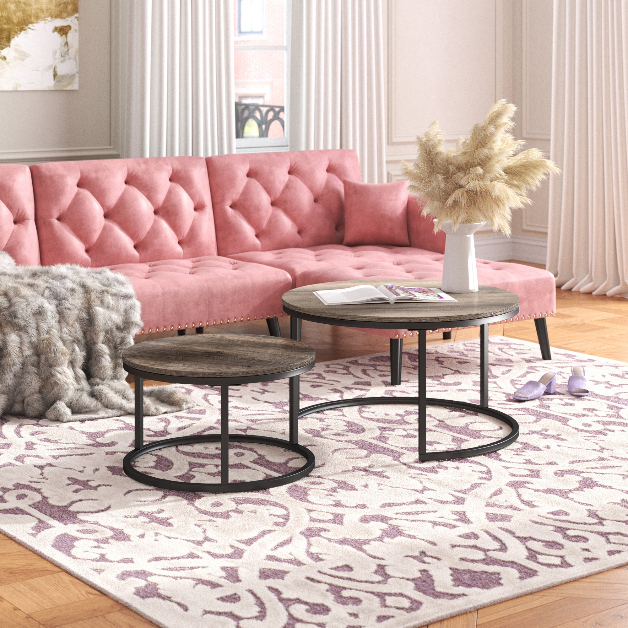 Willa Arlo™ Interiors Armijo Round Nesting Coffee Table And End Table Setsvintage Side Tables