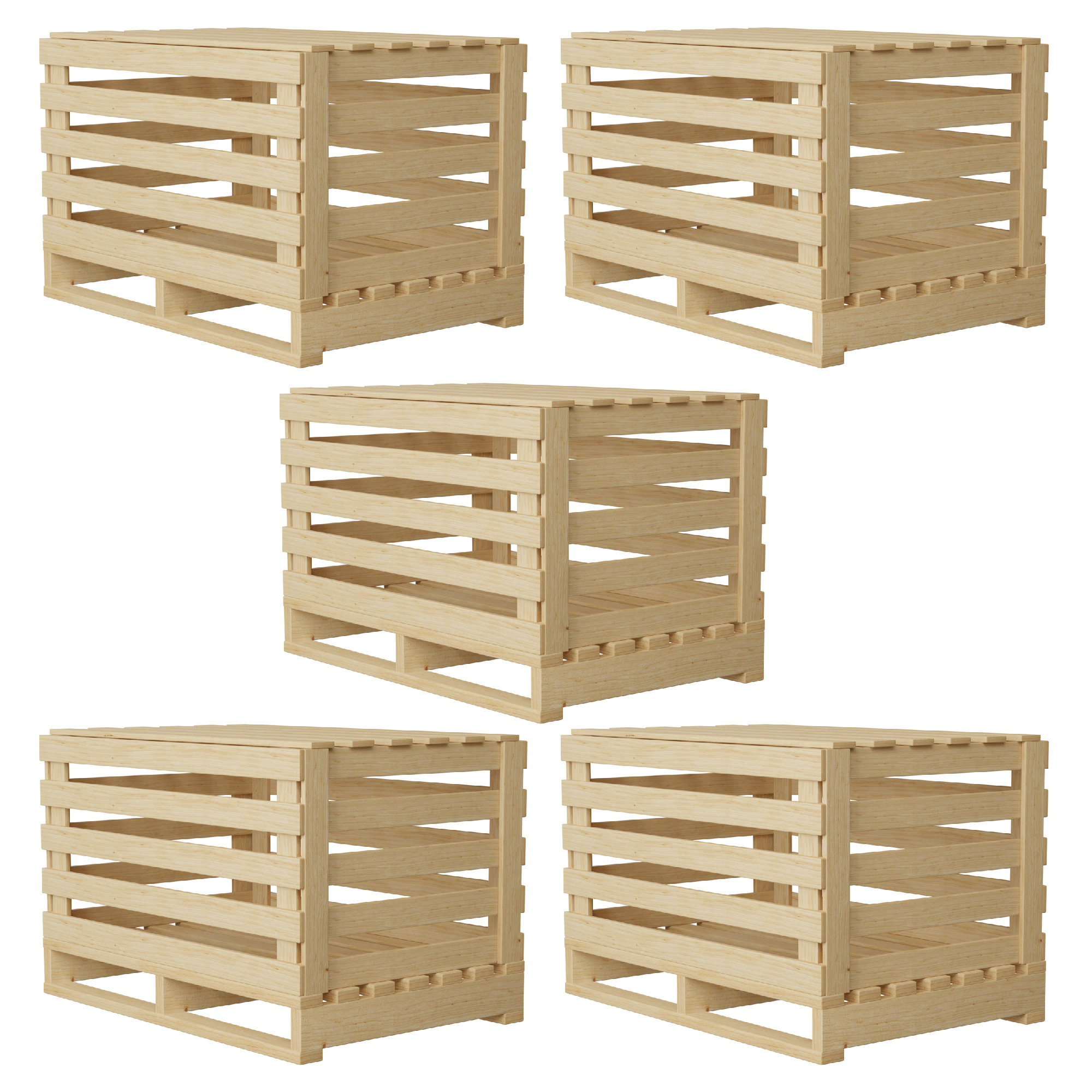 Rebrilliant Wooden Stackable Shipping Crate With Slatted Heavy Duty ...
