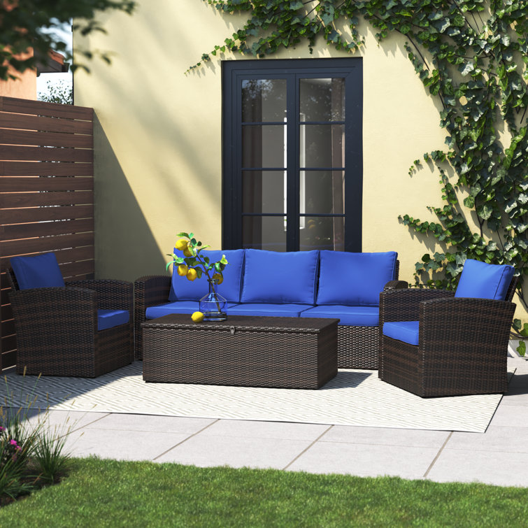 Lark Manor Derwin 5 - Person Outdoor Seating Group with Cushions ...