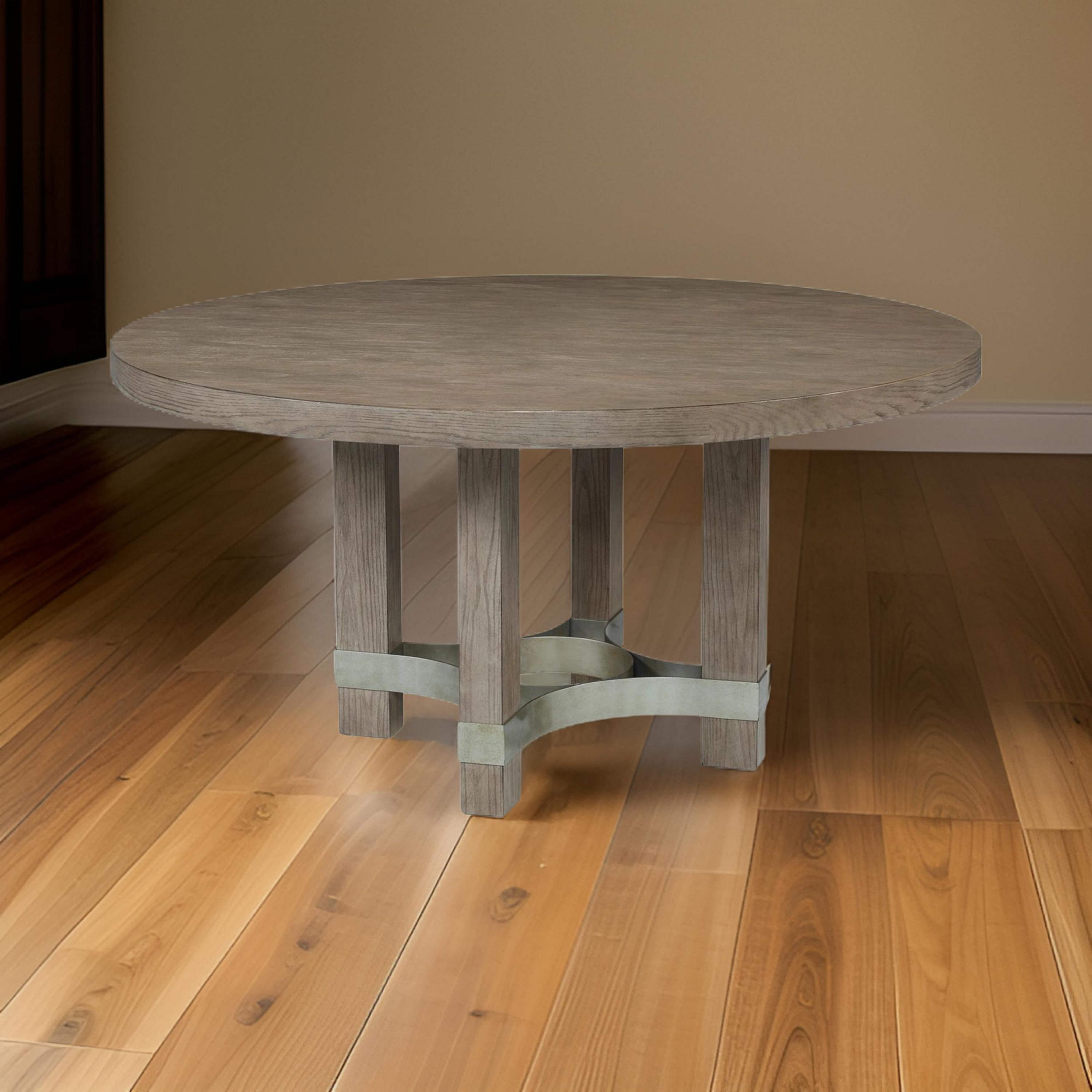 Signature Design by Ashley Chrestner 60'' Solid Oak Pedestal Dining ...
