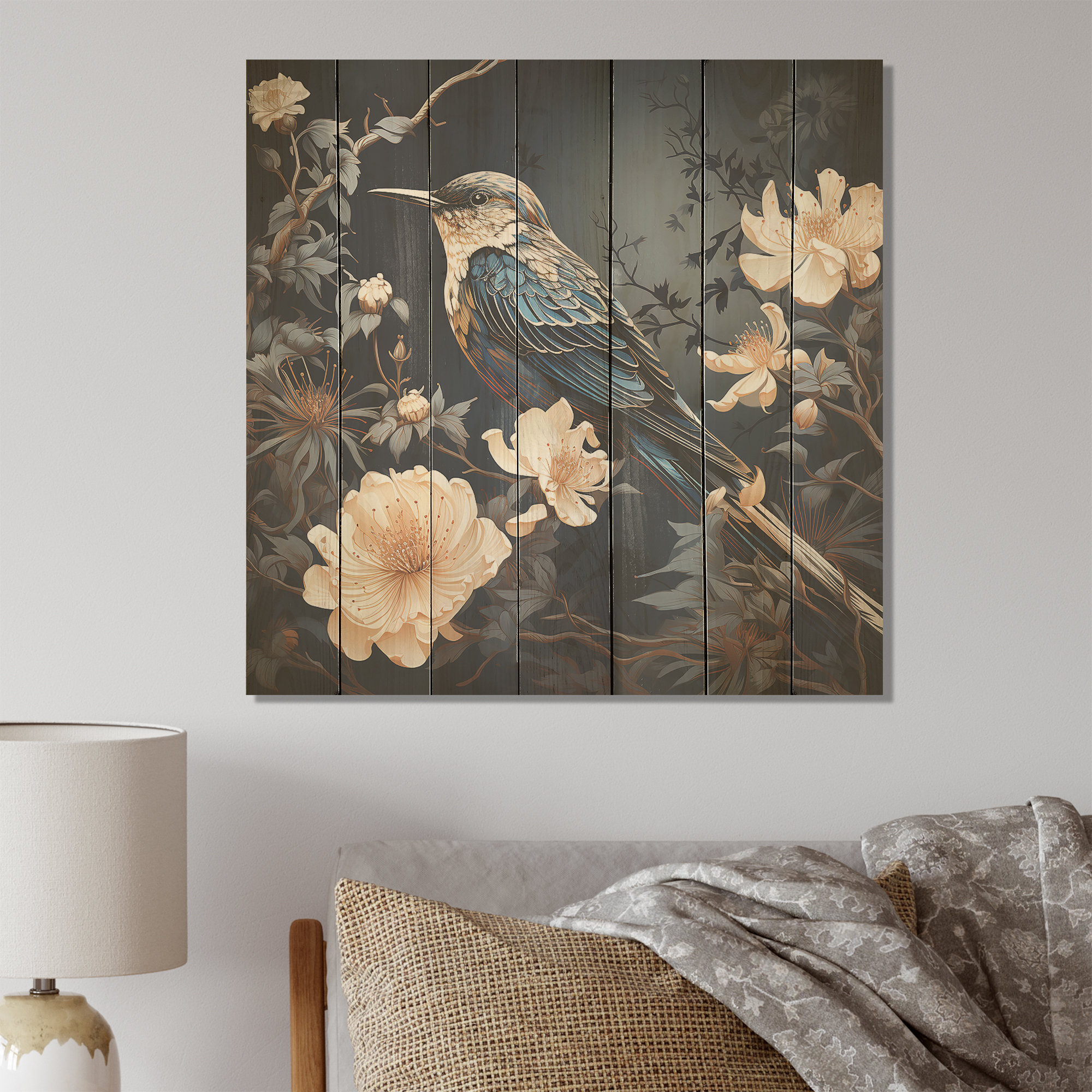 Winston Porter Midnight Floral Bird Melody III - Hummingbird Animal On ...