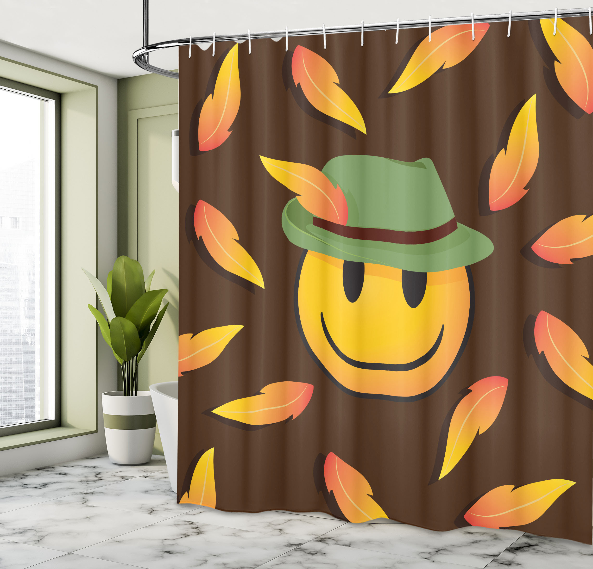 Ambesonne Emoji Shower Curtain Oktoberfest Traditional Fall | Wayfair
