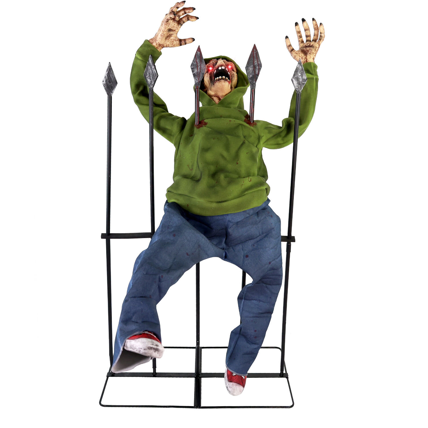 Haunted Hill Farm Zombies Haunted Hill Farm 4.4 ft Voice-Sensor Impaled ...